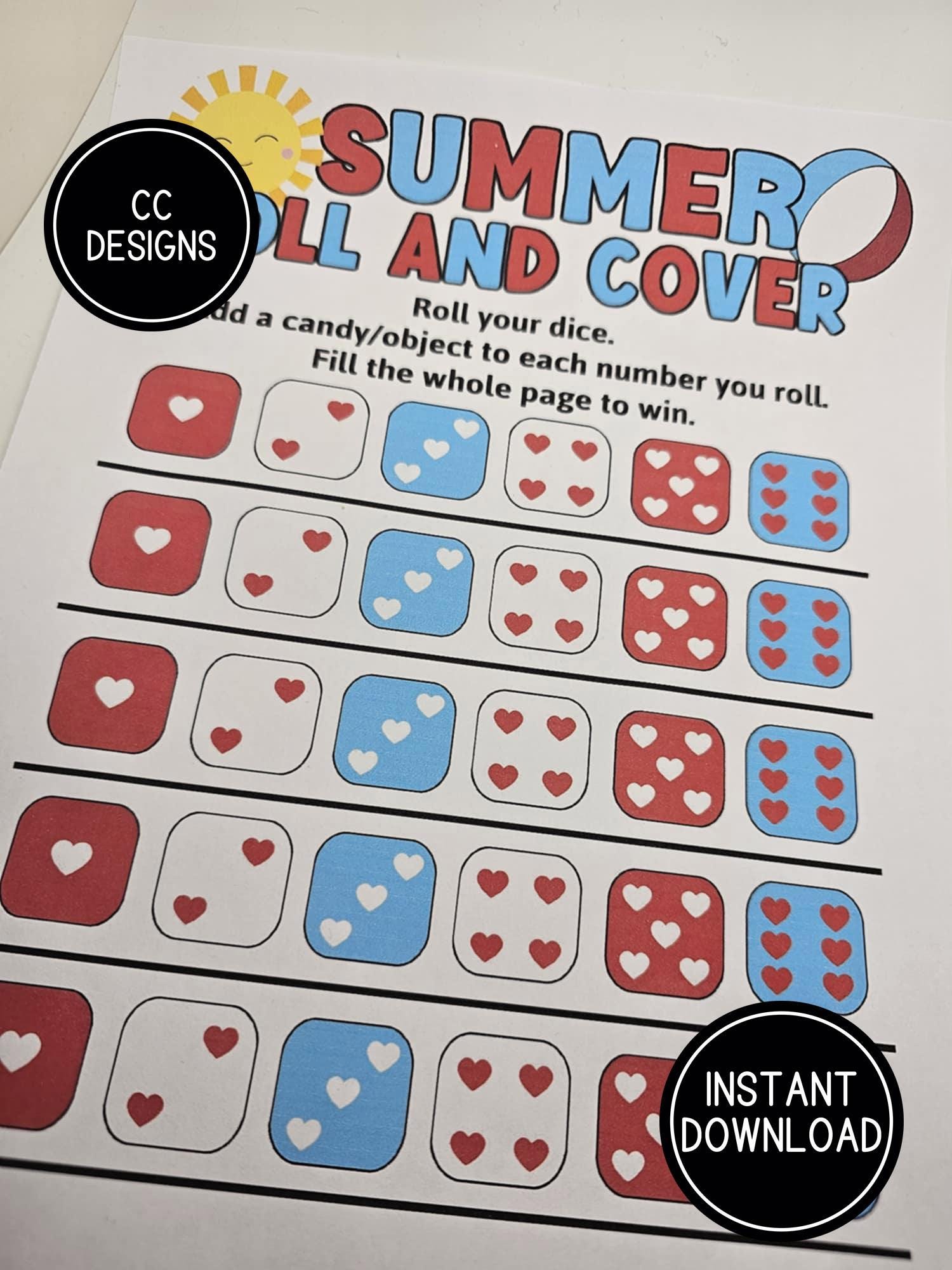 End of Year Printable Card Dice Game Roll and Cover Last Day Dice Game ...
