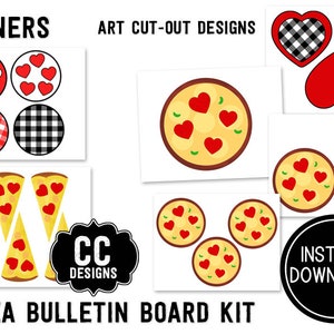 Pizza My Heart Bulletin Board Kit Valentine's Day Every Day Pizza Kit ...