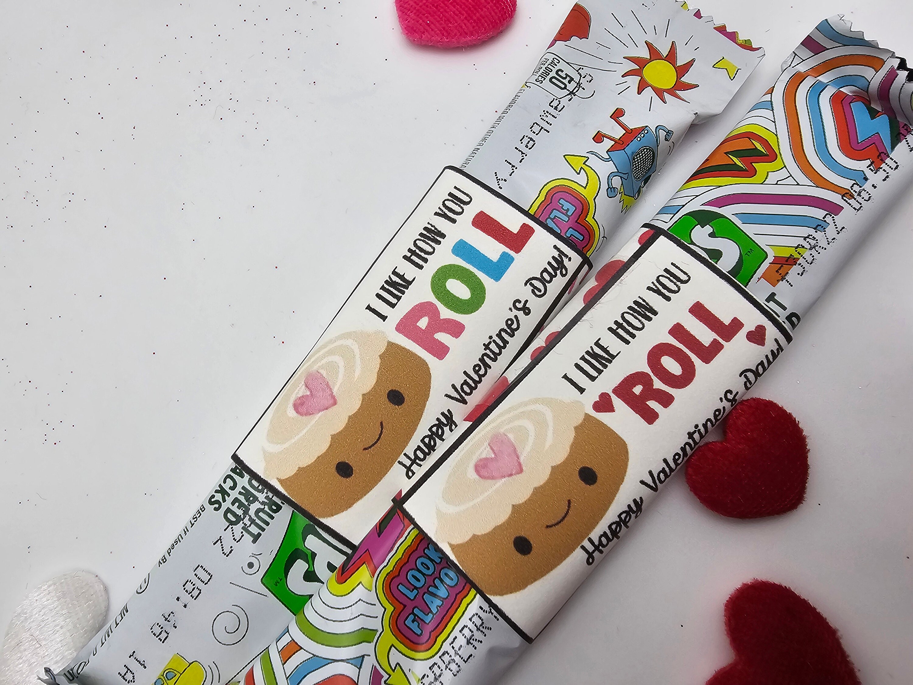 PRINTABLE Cinnamon Roll Fruit Roll Digital Valentine Fruit Roll Wrap ...