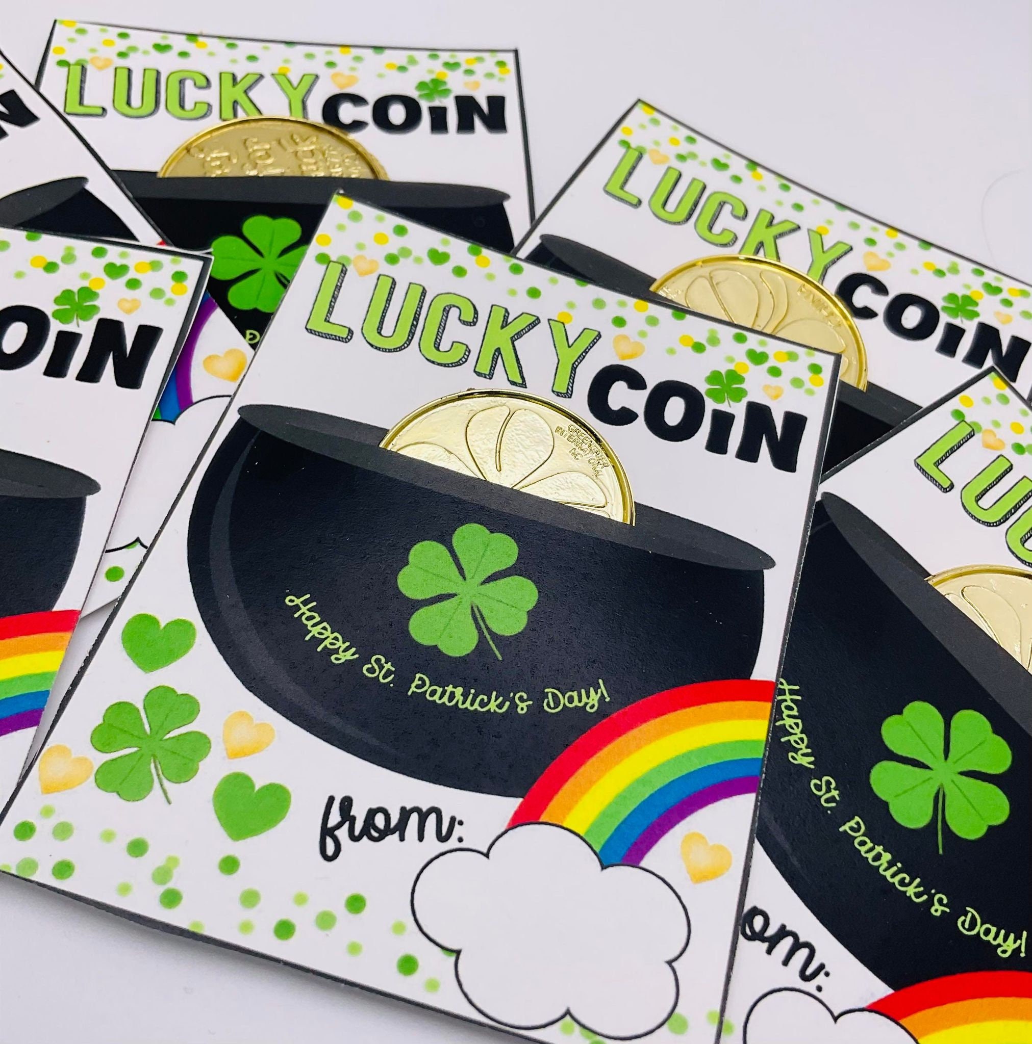 Printable Lucky Coin Class Party Favor Happy St. Patrick's Day Lucky ...