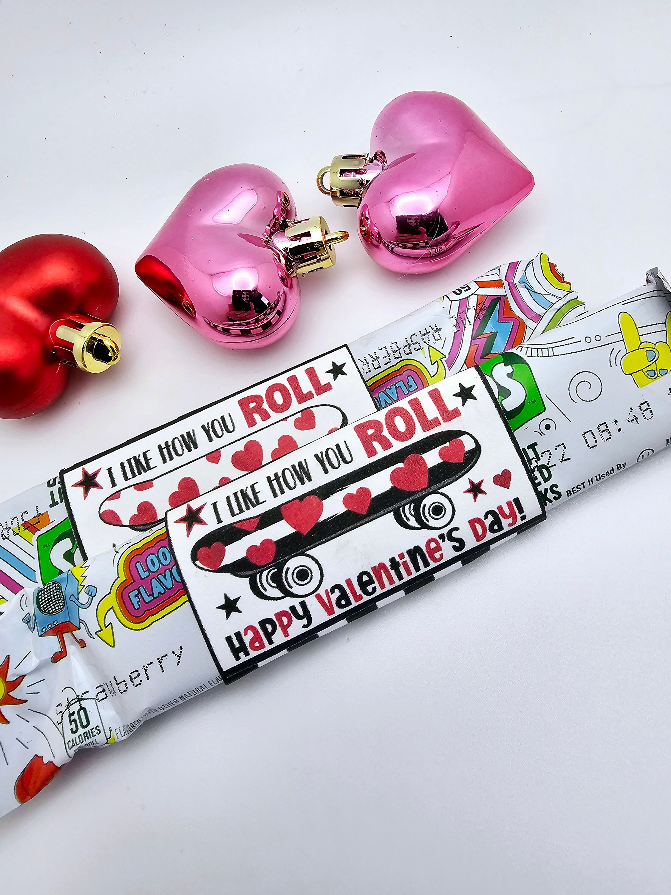 PRINTABLE Fruit Roll Valentine Skateboard Valentine Fun Wrap Label for ...