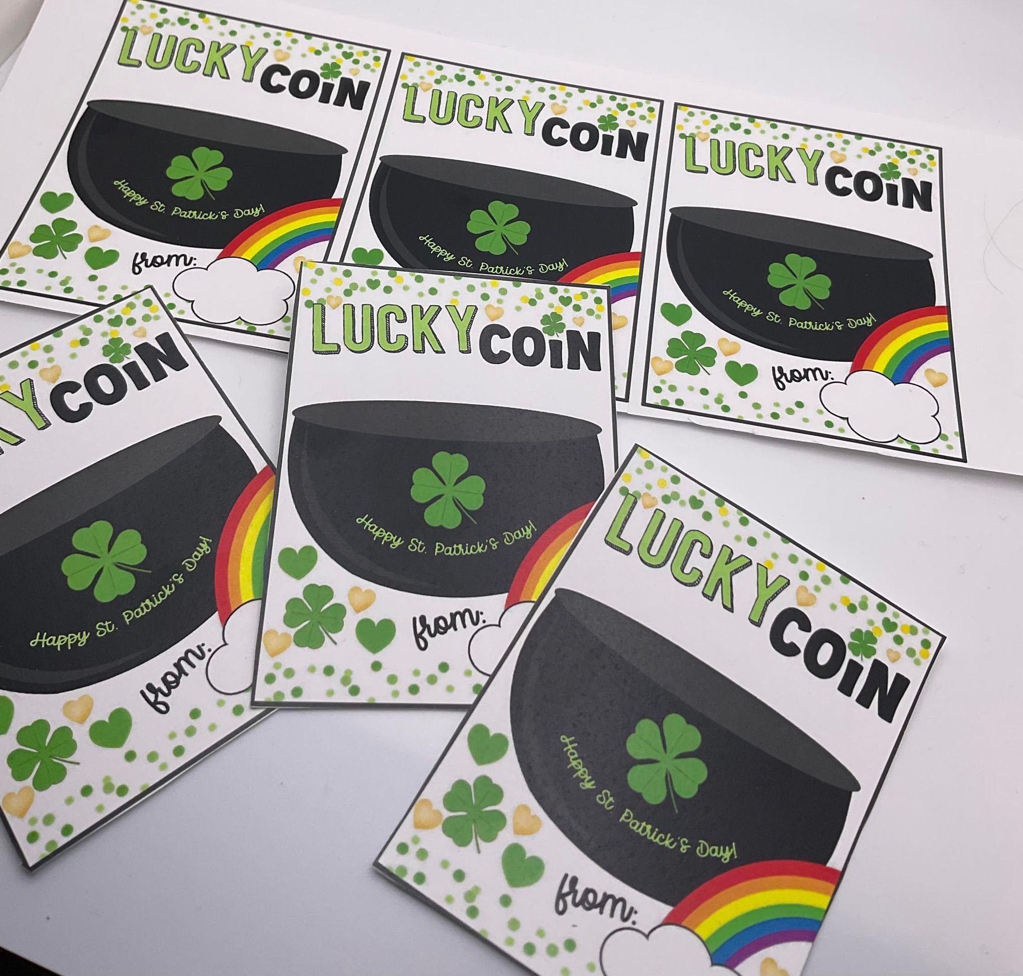 Printable Lucky Coin Class Party Favor Happy St. Patrick's Day Lucky ...