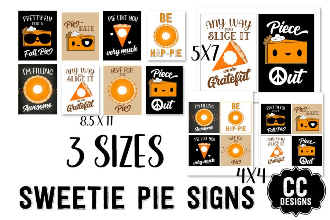 Thanksgiving Sweetie Pie Signs Bulletin Board Office Home Prints Wall ...