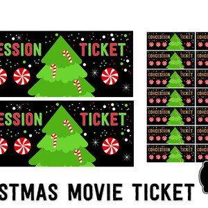 Christmas Holiday Movie Night Digital Ticket Fun Invite for A Xmas ...