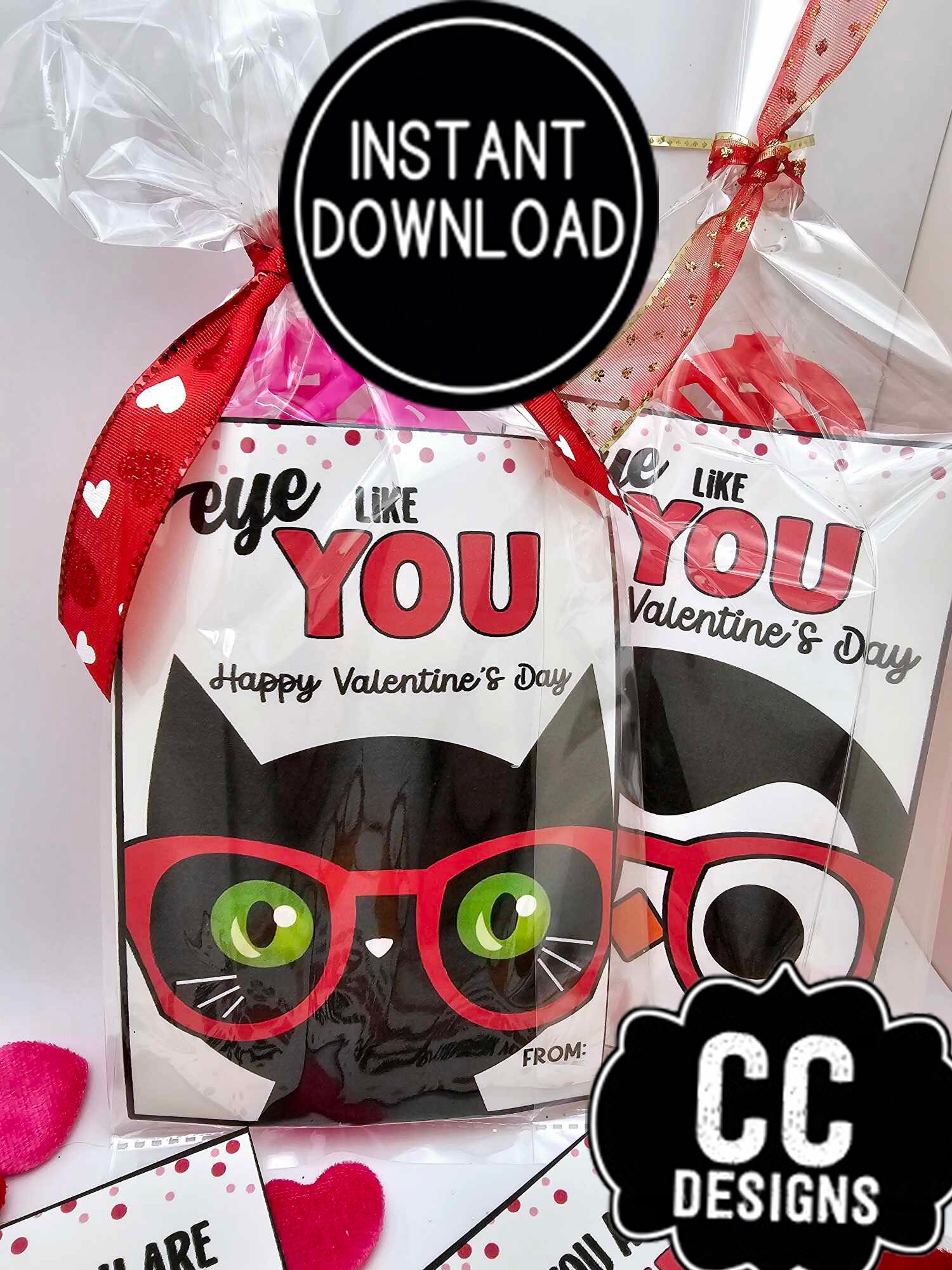 PRINTABLE Valentine Card for Eye Glasses Printable Valentine's Day ...