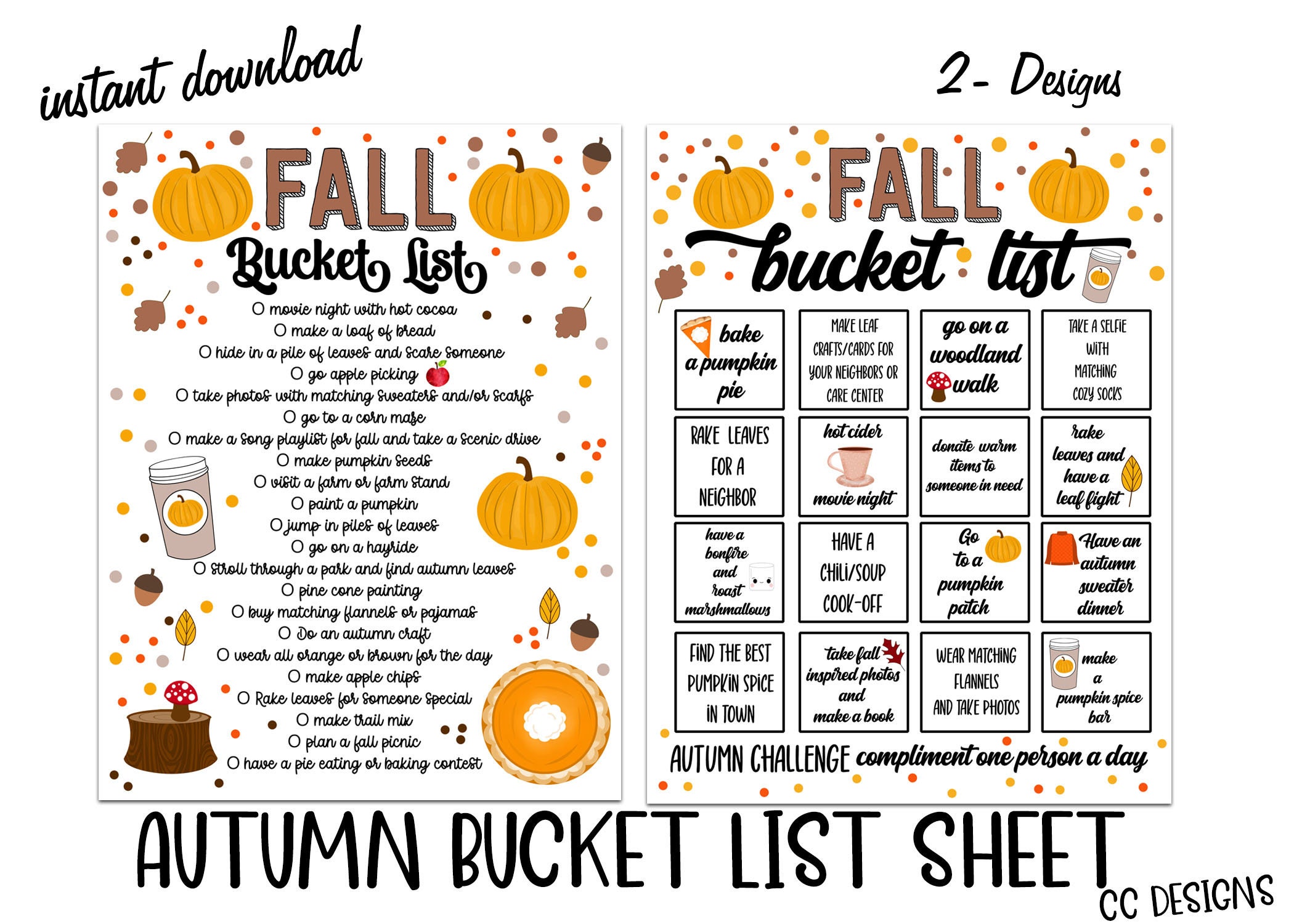 PRINTABLE Autumn Bucket List Family Printable Fall Bucket List Ideas ...