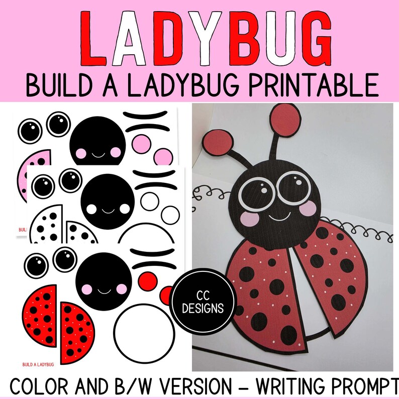 Ladybug Craft Printable Ladybug Template Spring Activity for Bugs - Etsy