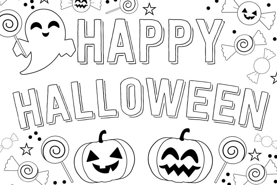 Halloween Doodle Coloring Pages Kids Adult Activity Fun - Etsy