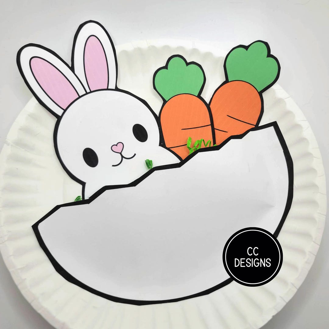 Spring Bunny Printable Easter Bunny Printable Template Paper Plate ...