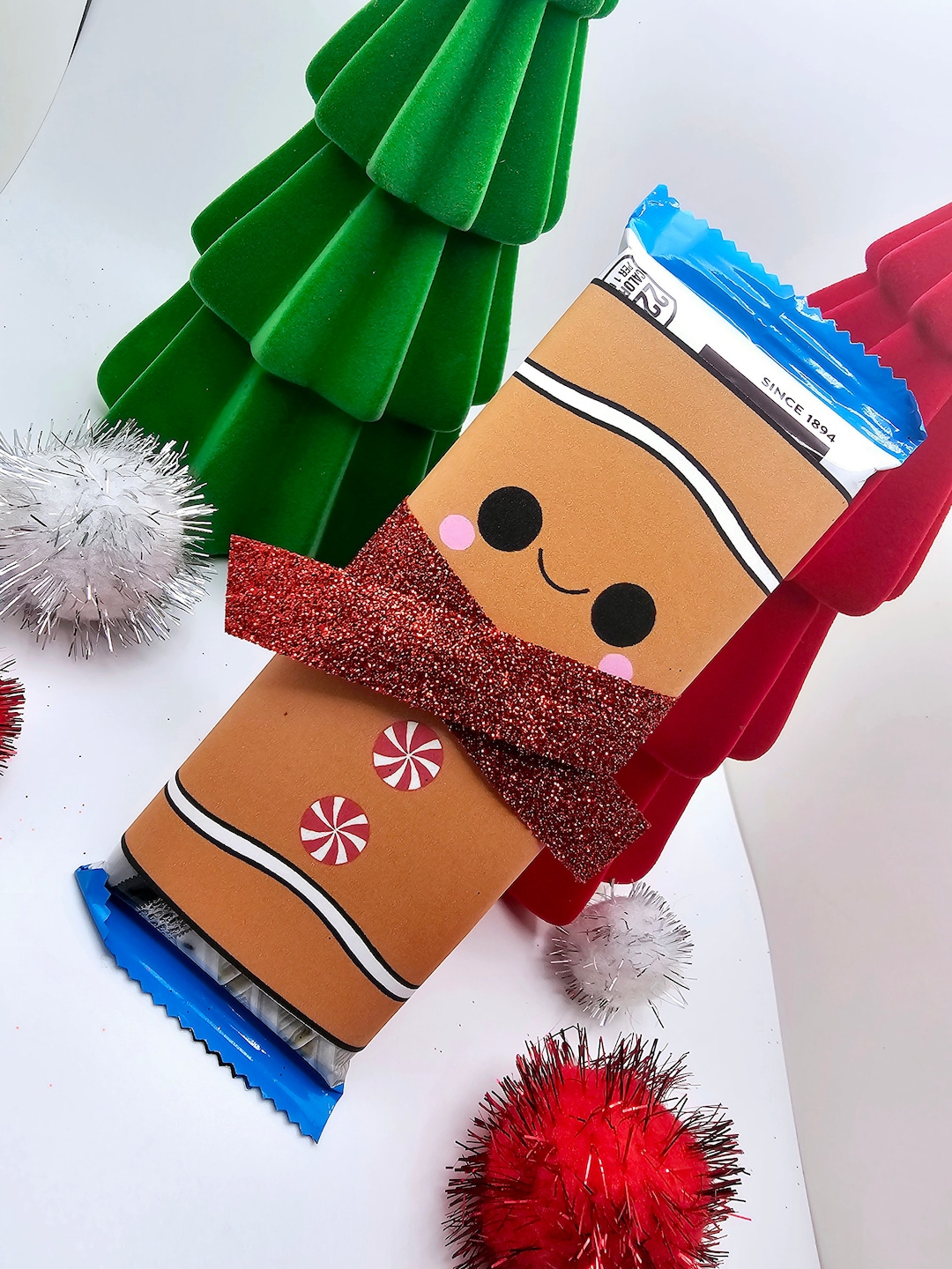 PRINTABLE Gingerbread Christmas Candy Bar Wrap Tags | Office Gift Full ...