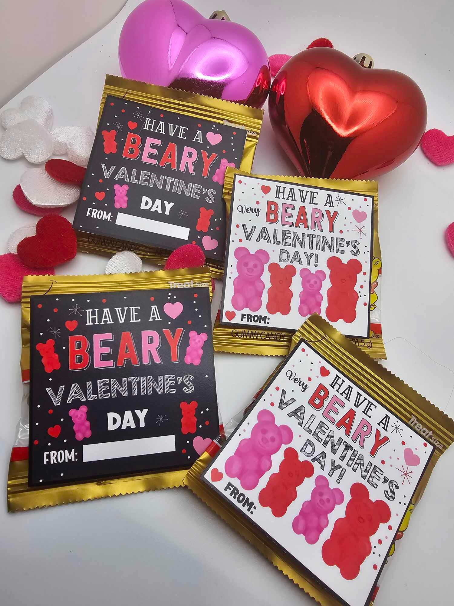 Valentine Printable Gummi Bear Tags Valentine's Day Treat Favor Tags - Etsy
