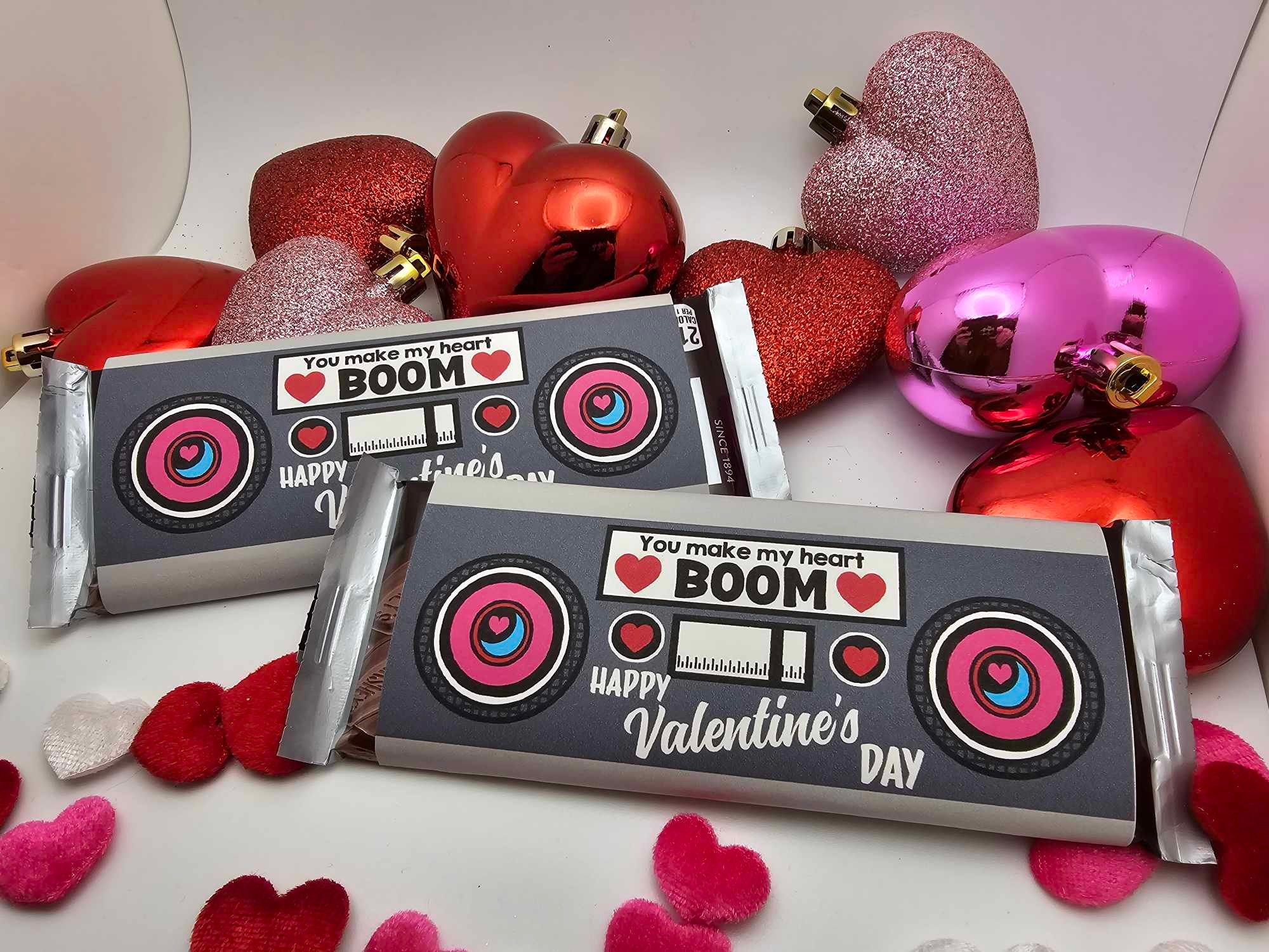 Printable Valentine Candy Boombox Wrapper Valentine's Day Caney Wrap ...