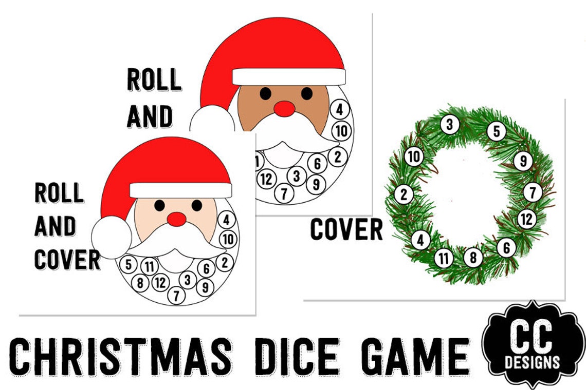 Christmas Games for Kids Roll A Dice and Cover Game I Classroom Party ...