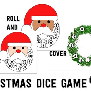 Christmas Games for Kids Roll A Dice and Cover Game I Classroom Party ...
