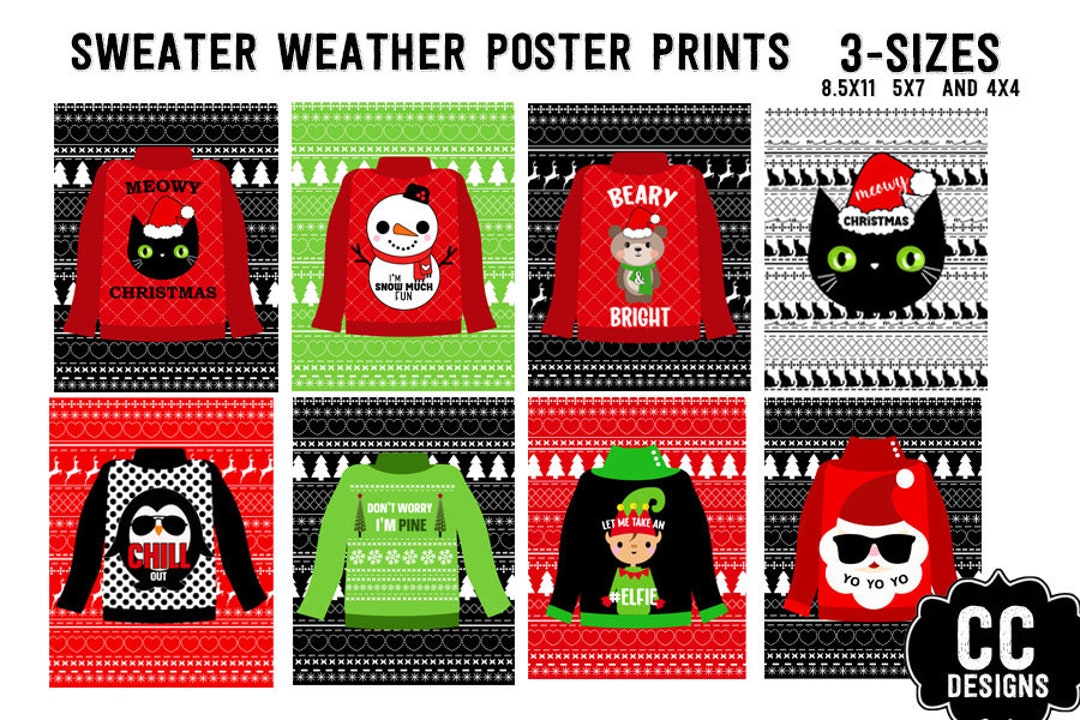 Sweater Weather Classroom Posters Art for Class Decor Sweater Patterns ...