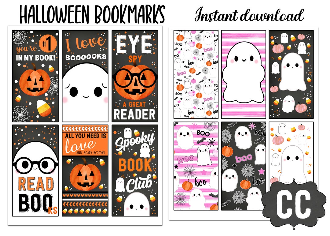 Halloween Printable Bookmarks for Kids – Non-candy Halloween Gift ...
