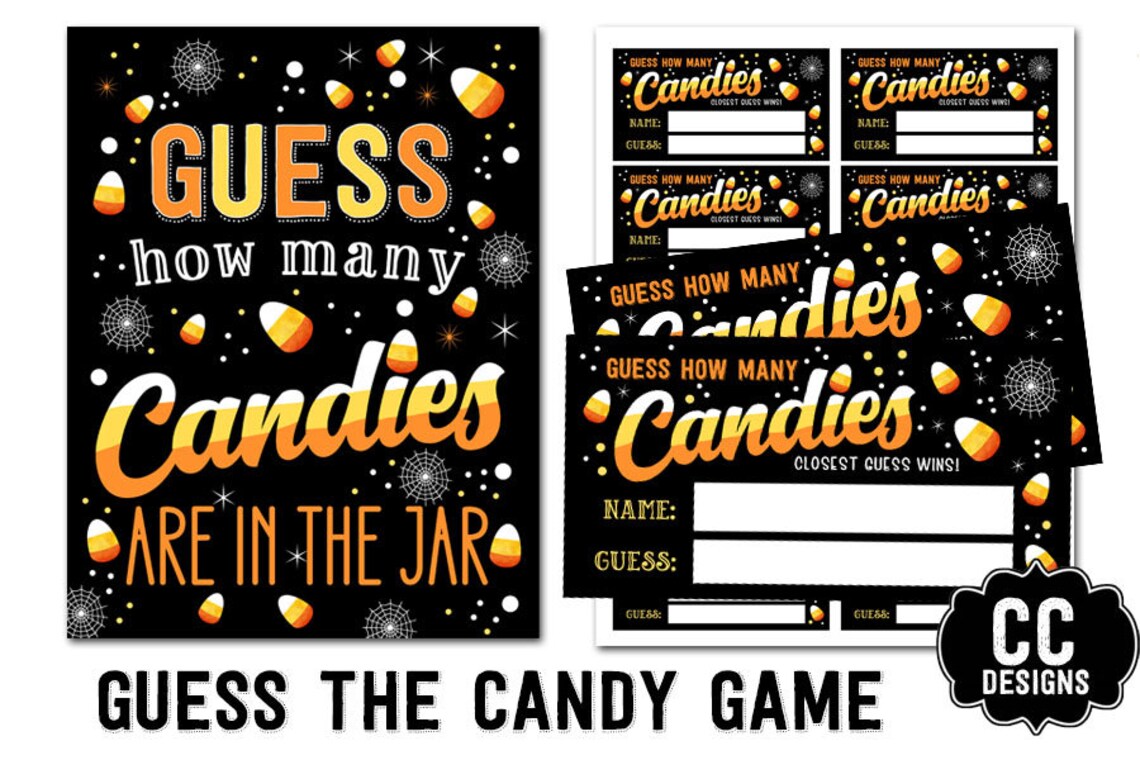 Candy Halloween Guessing Game Contest Printable for Classroom Work ...