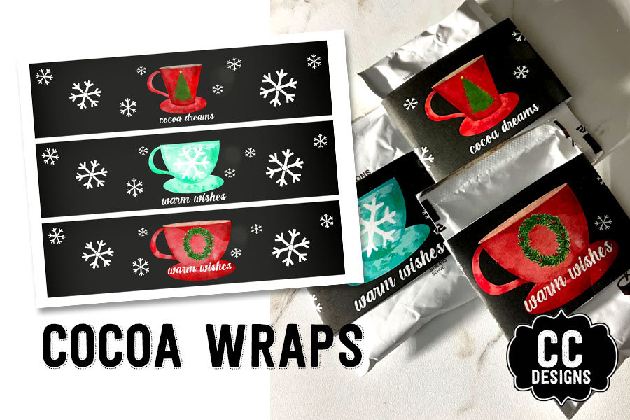 PRINTABLE Hot Chocolate Pack Wrap Tags Christmas Favor Hot Cocoa Treat ...