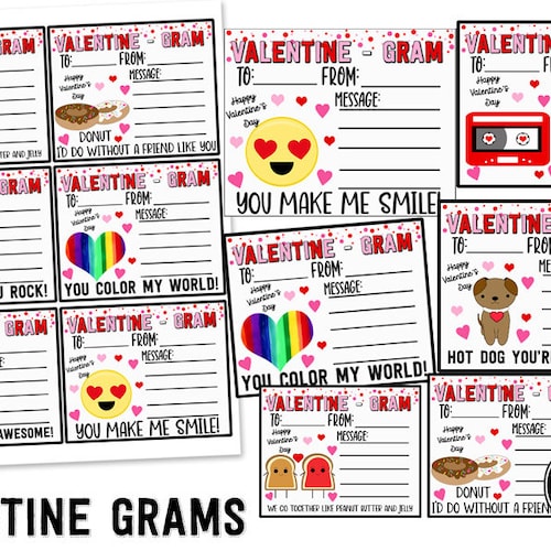 PRINTABLE Valentine Gram Fundraiser PTO Tags Candy Tags Candy - Etsy