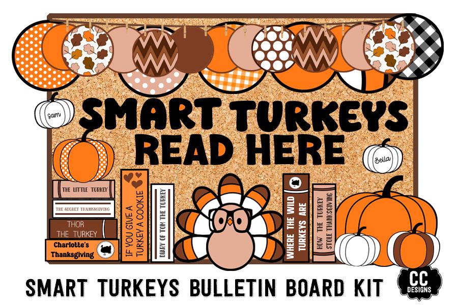 Smart Turkey Thanksgiving Bulletin Board Kit Door Kit for Class Decor ...