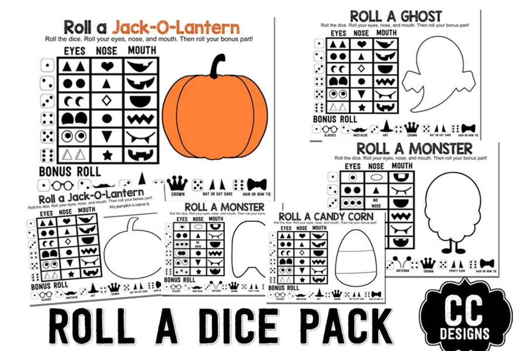 Halloween Games for Kids Roll A Dice Jack O Lantern Game I Classroom ...