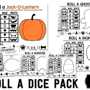 Halloween Games for Kids Roll A Dice Jack O Lantern Game I Classroom ...