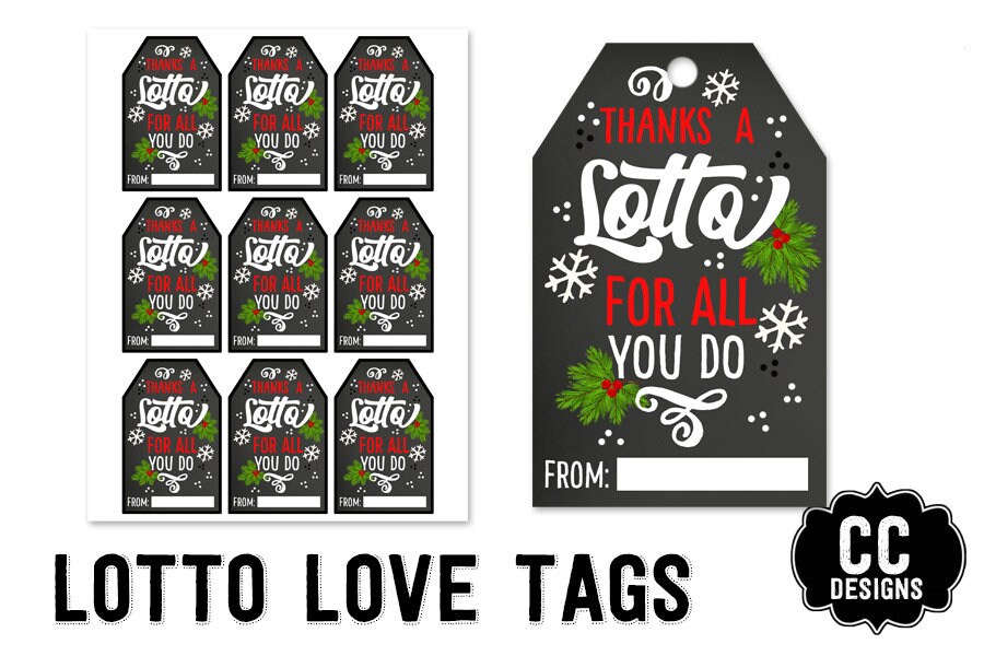 PRINTABLE Lotto Lottery Holiday Office Gift Card Holder Christmas ...