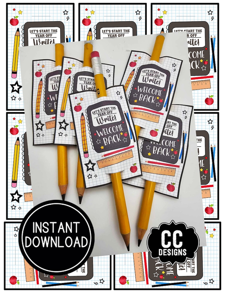 Back to School Pencil Toppers Welcome Back School Pencil Topper Favor ...