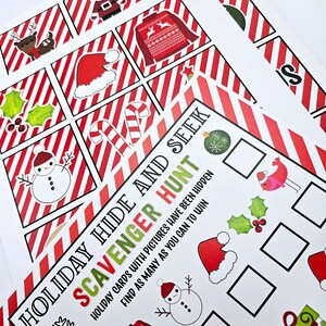 PRINTABLE Christmas Holiday Scavenger Indoor Hide Hunt Game Kids Hide ...