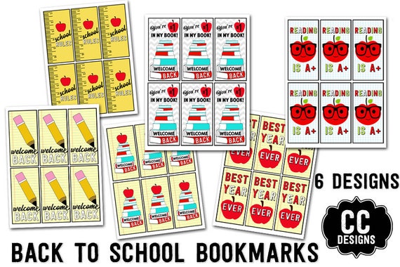 PRINTABLE Back to School Bookmarks Teacher First Day of School - Etsy