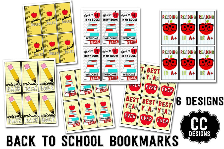 PRINTABLE Back to School Bookmarks Teacher First Day of School PTO Book ...