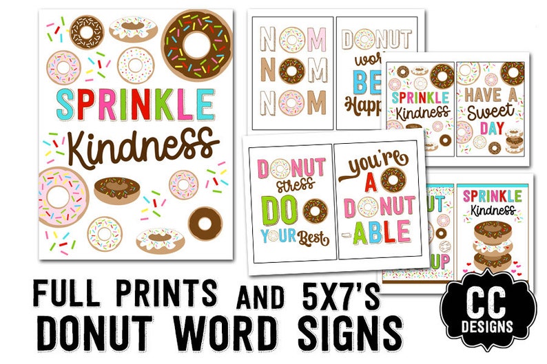 PRINTABLE Donut Signs Classroom Board Party Fun Donut Words of ...