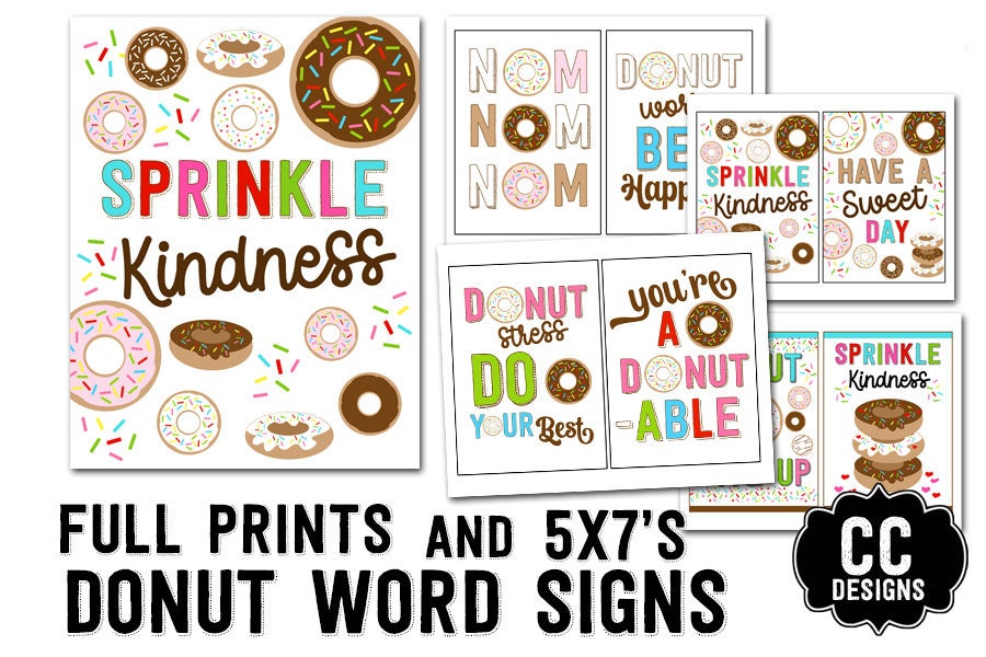 PRINTABLE Donut Signs Classroom Board Party Fun Donut Words of ...