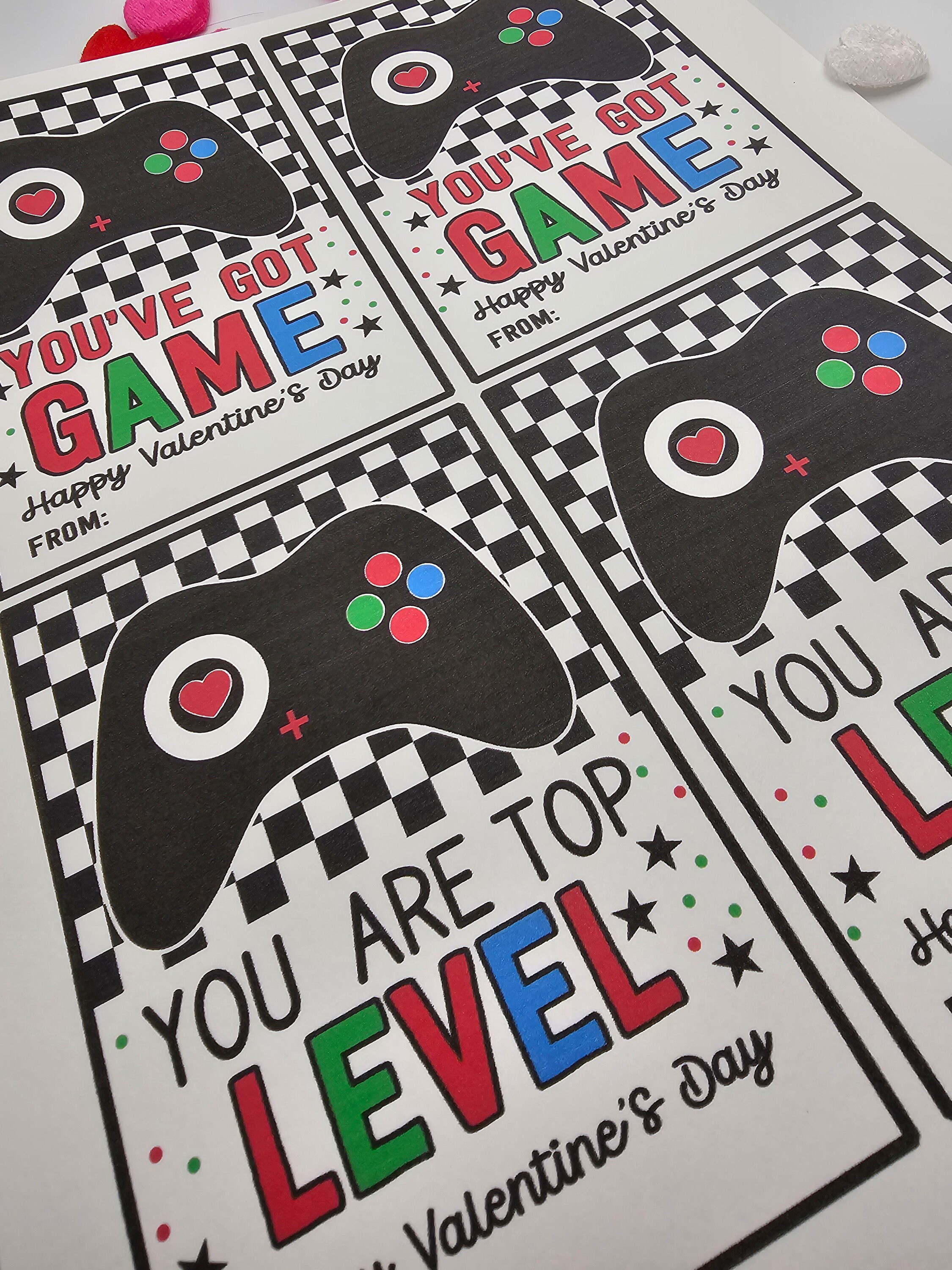 PRINTABLE Gamer Valentine Printable Valentine's Day Gamer Favor Treat ...