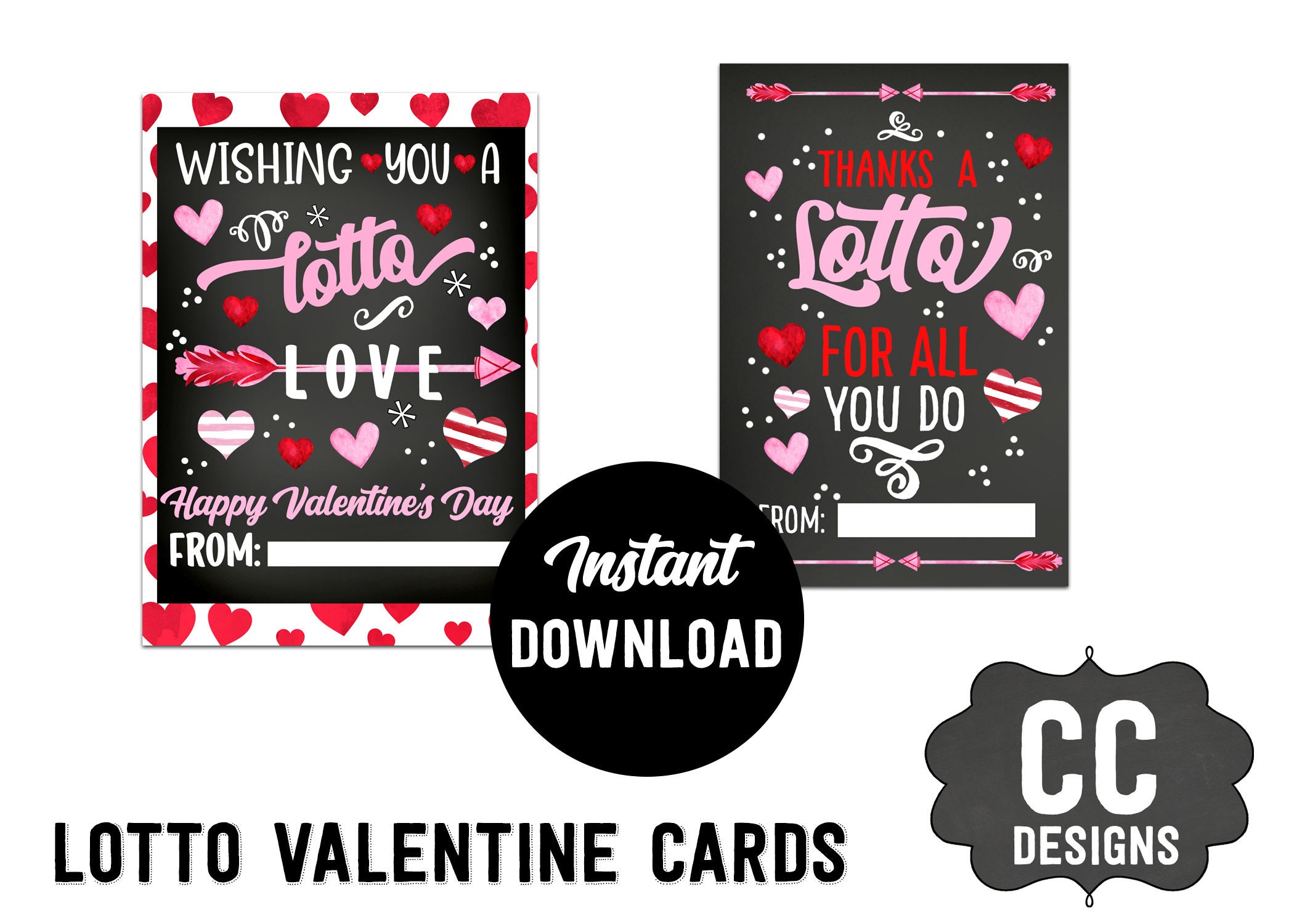Printable Lotto Valentine Work Friend Lottery Ticket Card Favor DIY ...