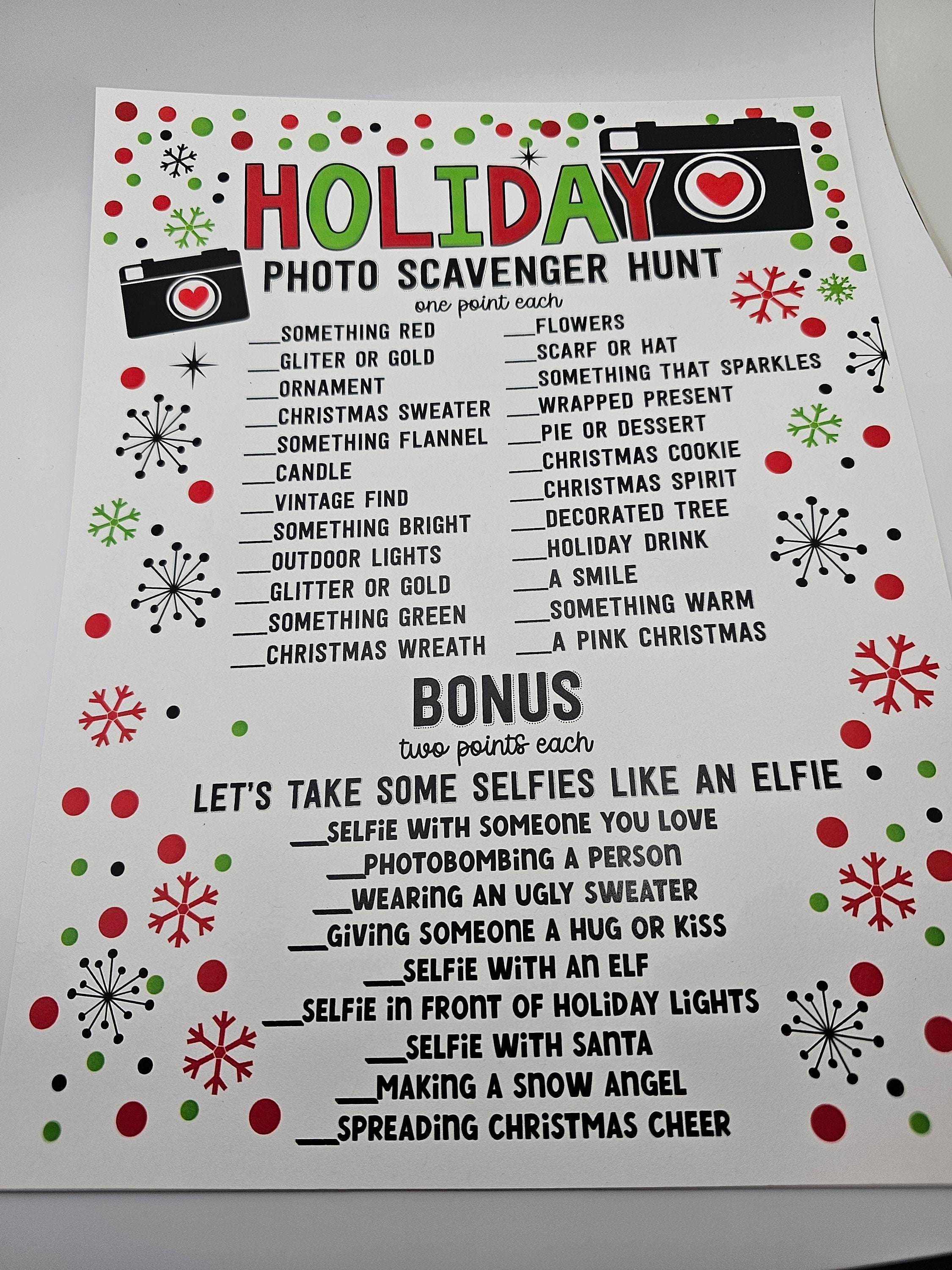 Photo Scavenger Hunt Ugly Sweater and Selfie Game Pack - Etsy