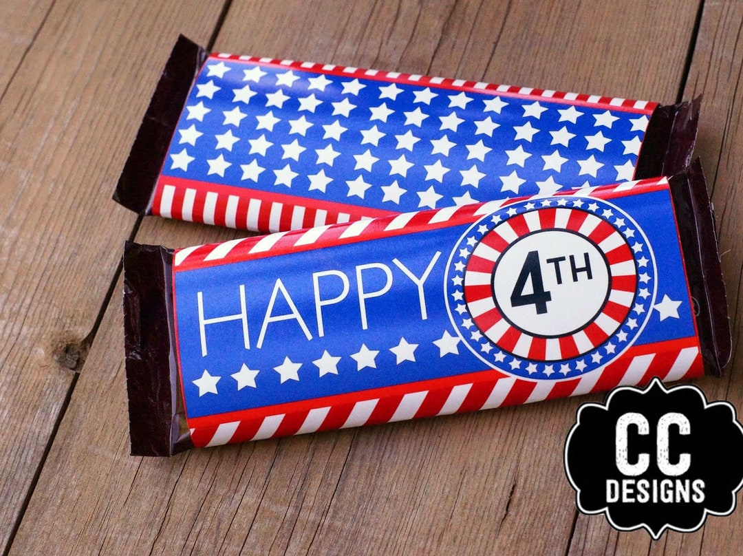 PRINTABLE Fourth of July Candy Wrapper Digital 4th of July Candy Tag ...