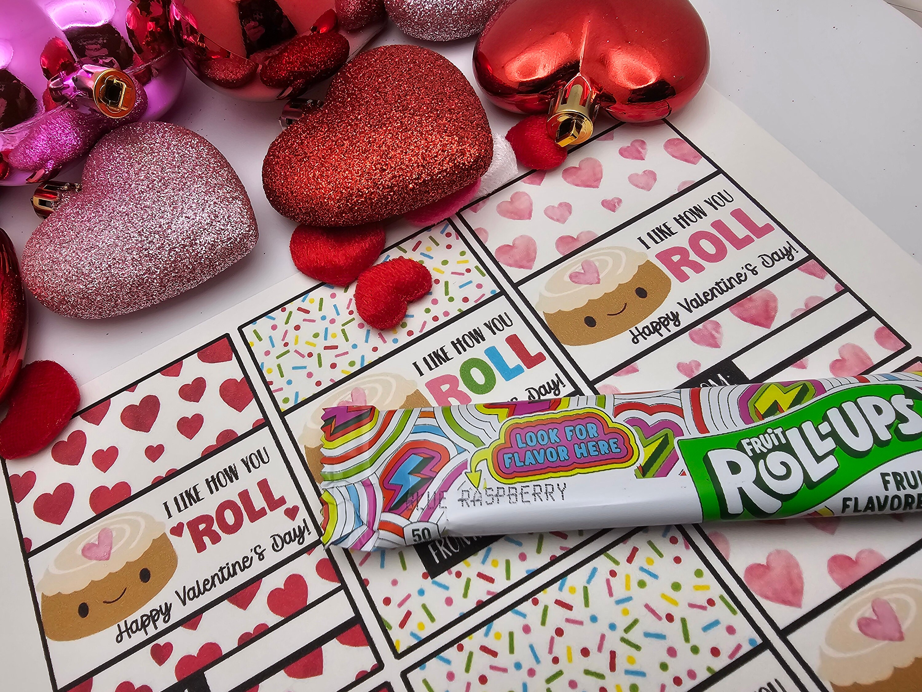 PRINTABLE Cinnamon Roll Fruit Roll Digital Valentine Fruit Roll Wrap ...