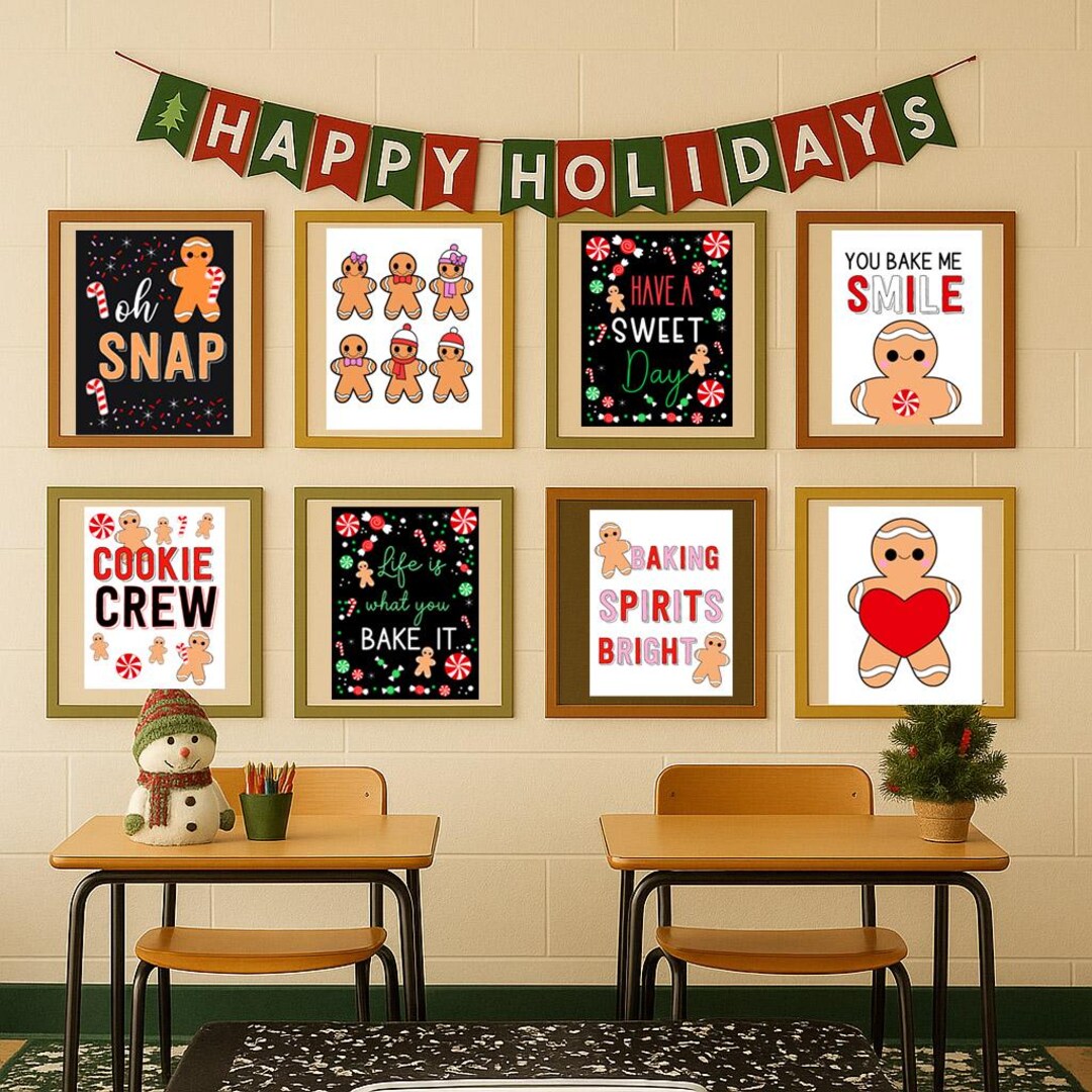 Gingerbread Classroom Posters 8.5x11 Printable Wall Art, Cookie Crew ...