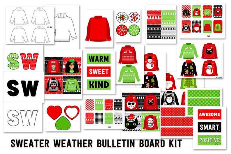 Sweater Weather Christmas Bulletin Board Holiday Ugly Sweater Bulletin ...