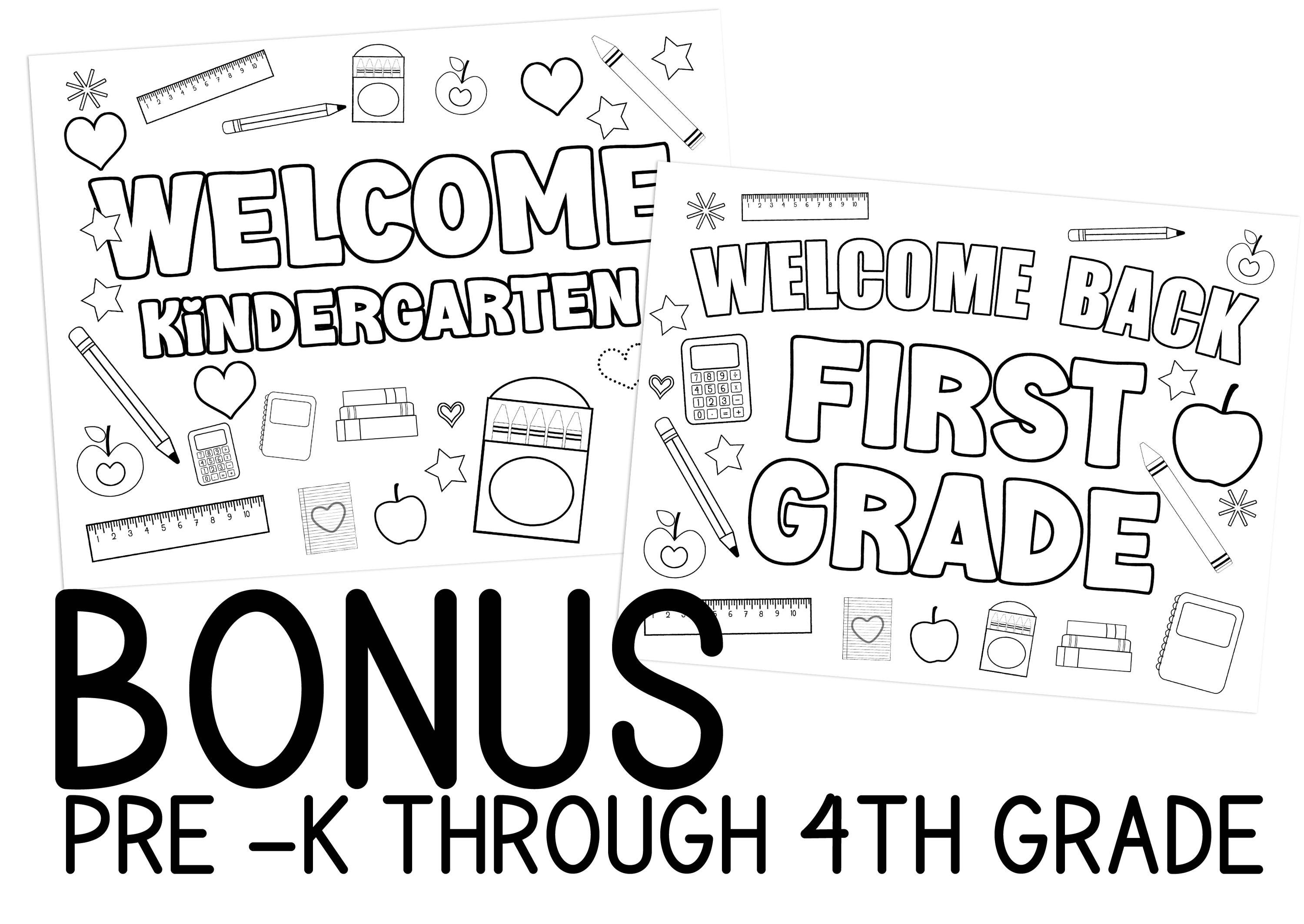PRINTABLE Back to School Grades Doodle Activity and Coloring Sheets ...