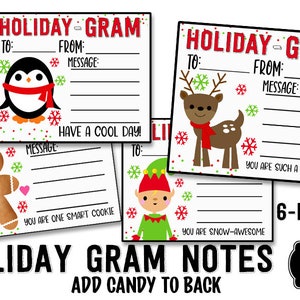 PRINTABLE Holiday Gram Fundraiser PTO Tags Candy Tags Candy Gram Tags ...