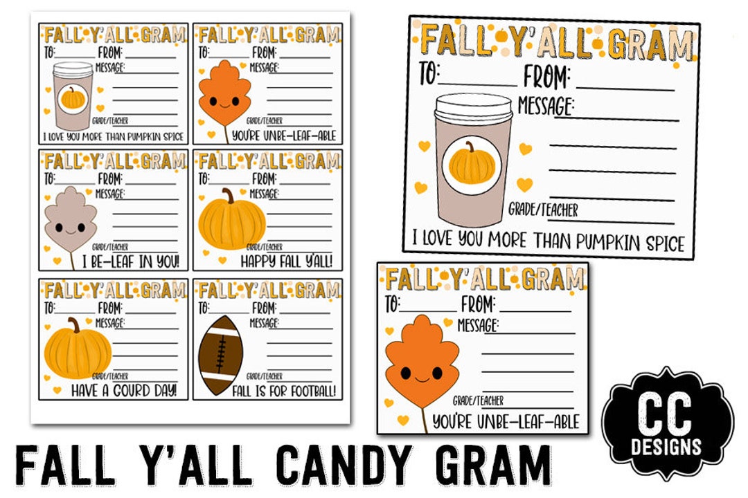 PRINTABLE Fall Y'all Autumn Candy Gram PTO Fundraiser Classroom Fun ...