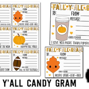 PRINTABLE Fall Y'all Autumn Candy Gram PTO Fundraiser Classroom Fun ...