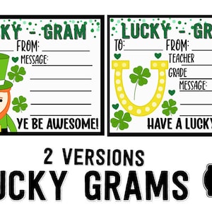 PRINTABLE Lucky Gram PTO Fundraiser Tags St. Patrick's Classroom ...