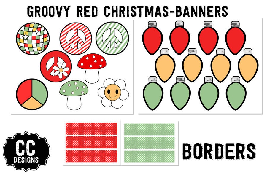 Groovy Holiday Christmas Bulletin Board Kit & Door and Student Activity ...