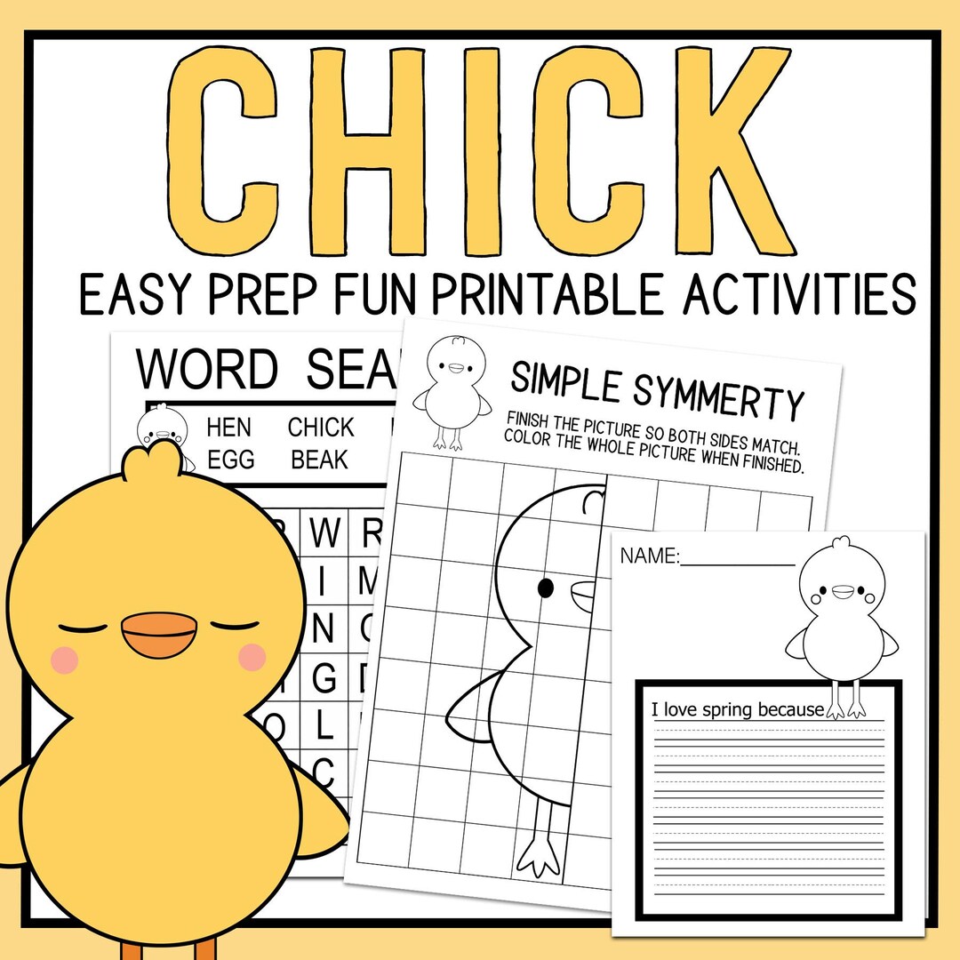 Chick Activity Printables | Spring Chicken Writing Prompts | Activities ...