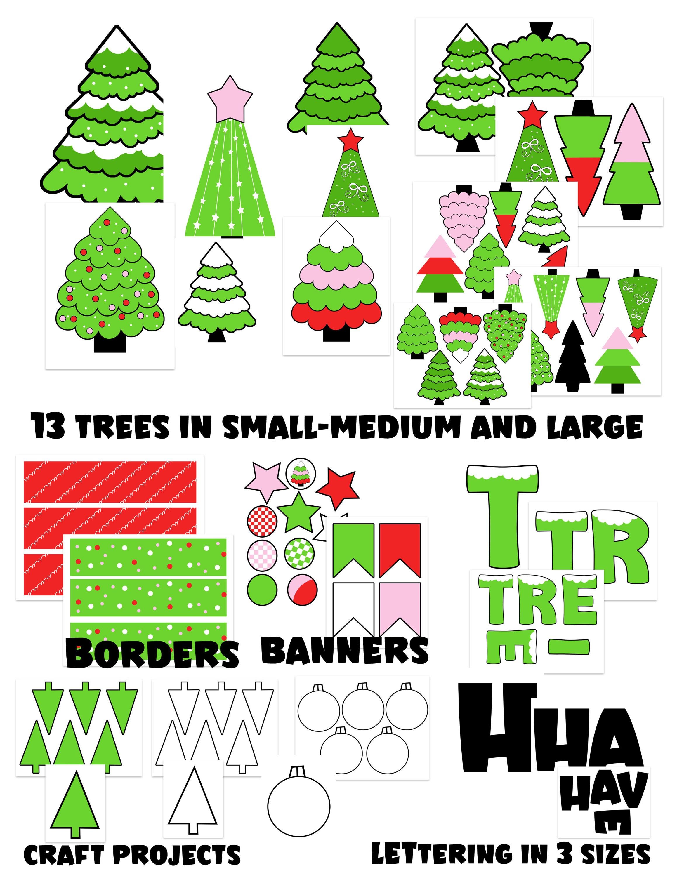 Tree Mendous Holiday Bulletin Board Kit Christmas Winter Kit for Doors ...