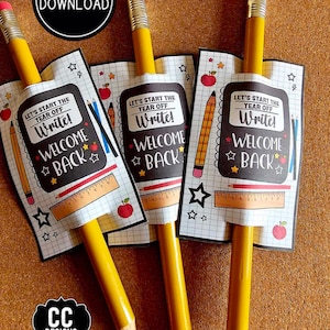 Back to School Pencil Toppers Welcome Back School Pencil Topper Favor ...