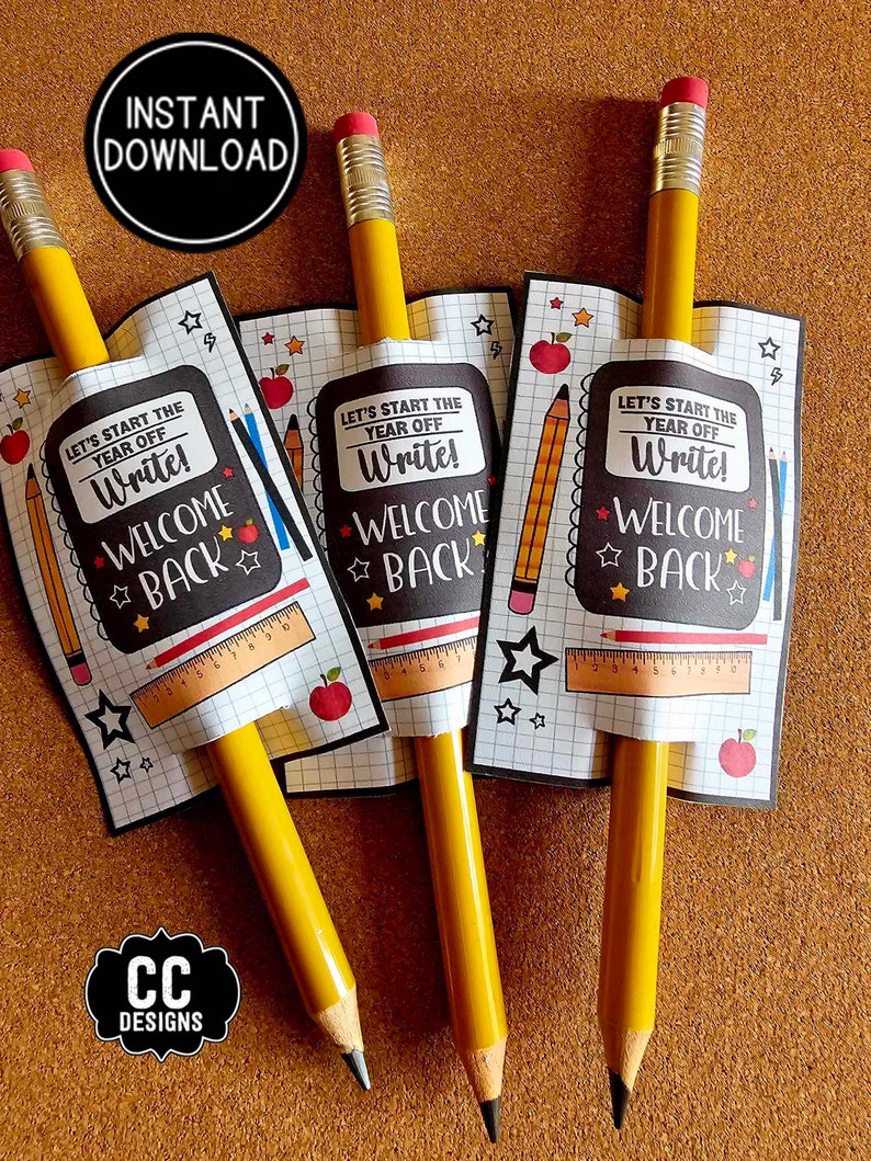 Back to School Pencil Toppers Welcome Back School Pencil Topper Favor ...